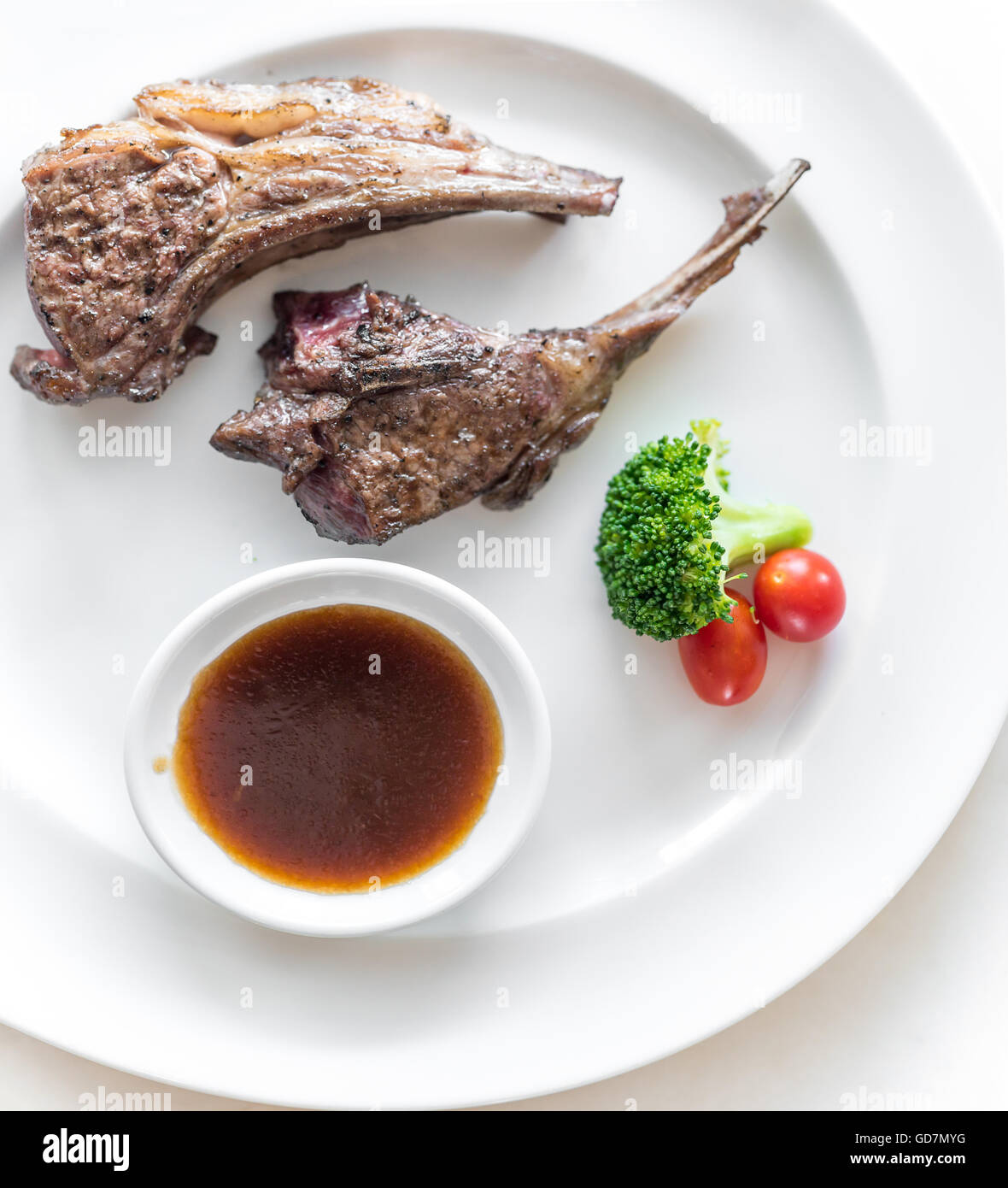 Grilled Lamb steak Gourmet Main Entree Course Stock Photo - Alamy