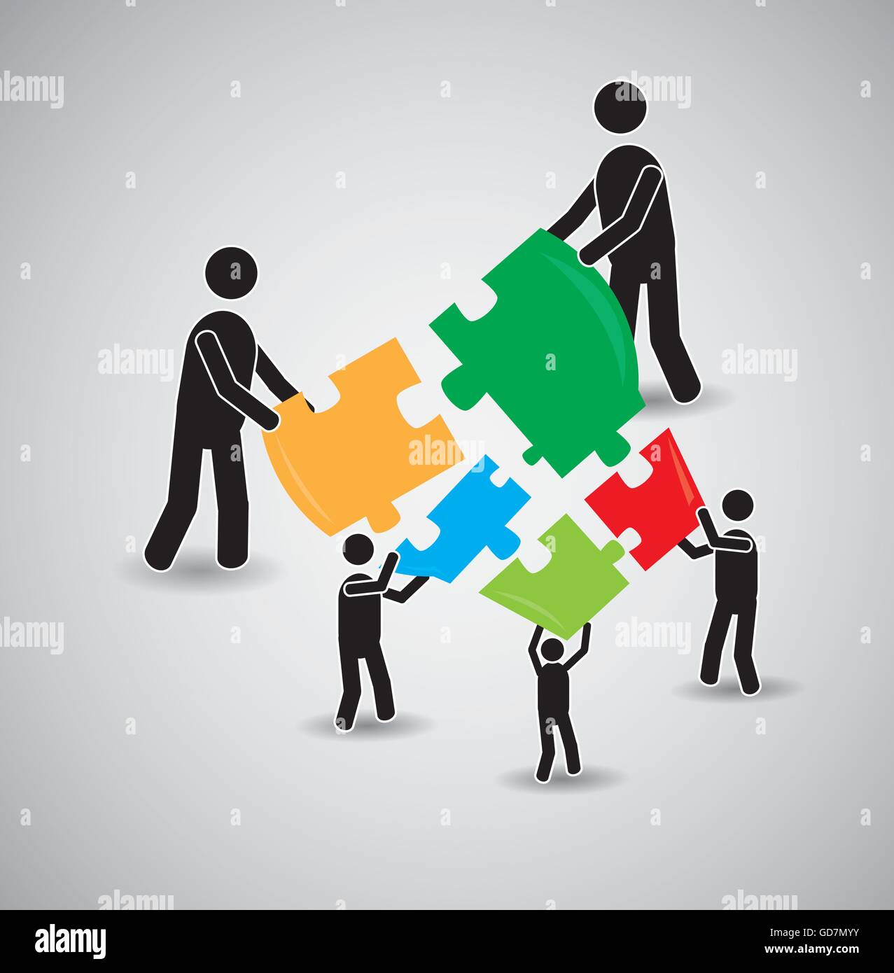 Teamwork, Vector illustration Stock Vector Image & Art - Alamy
