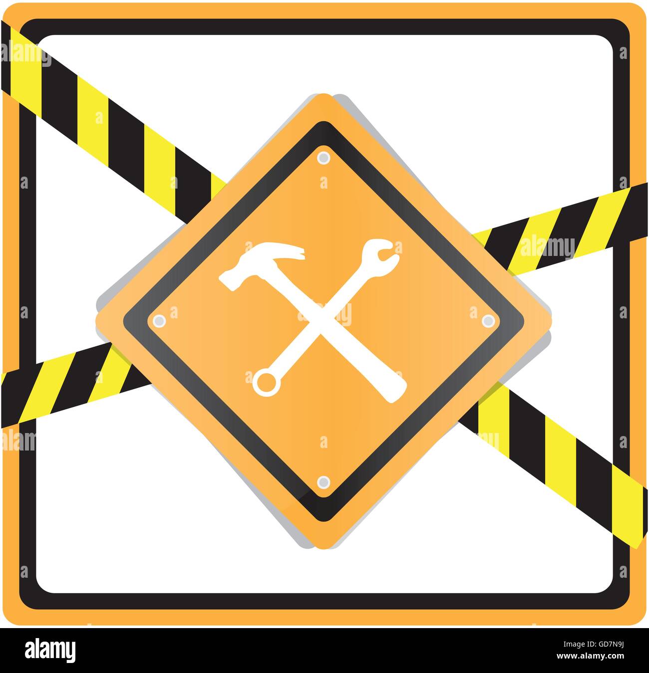 Isolated label, construction icon, Vector illustration Stock Vector ...