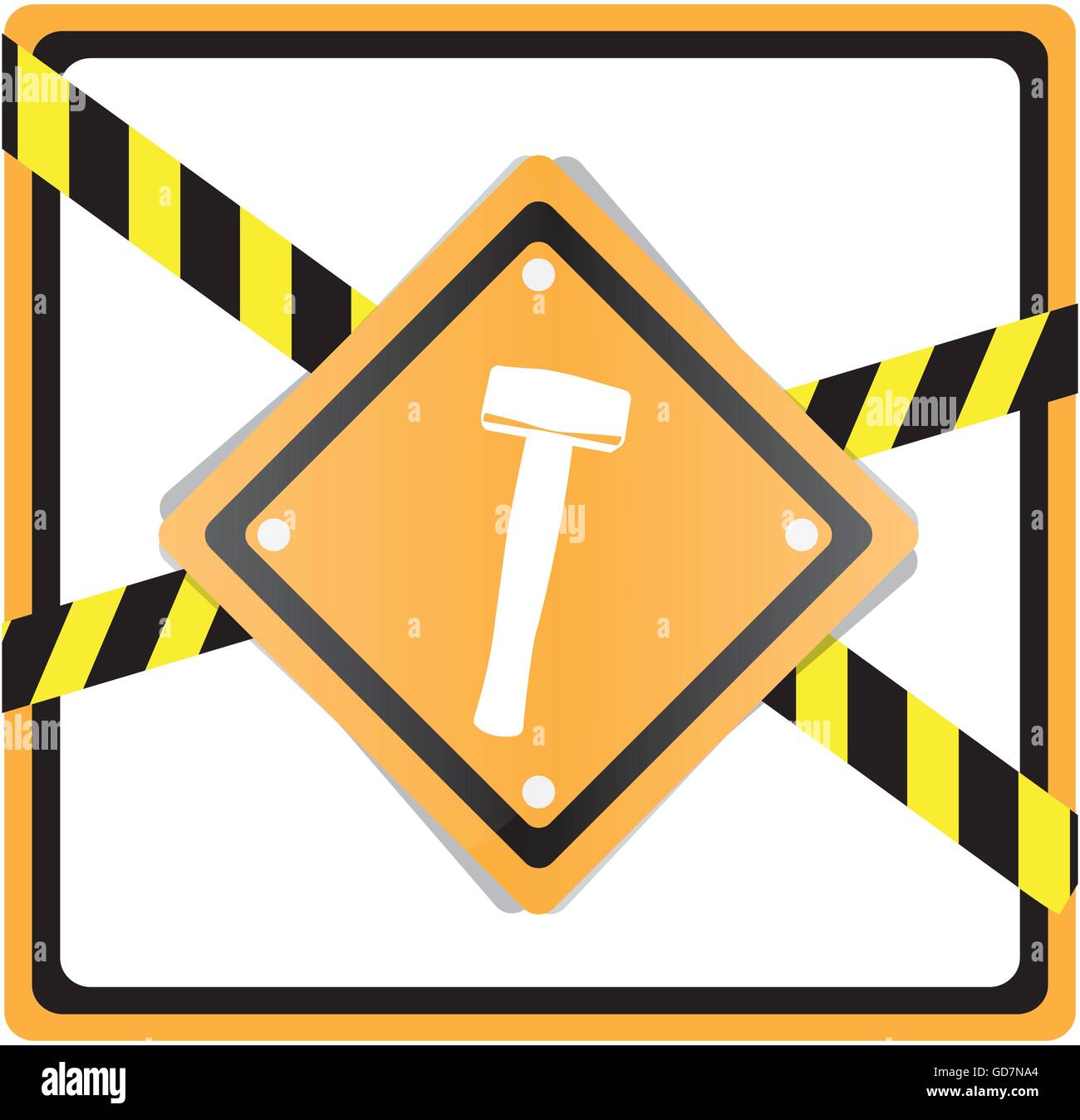 Isolated label, construction icon, Vector illustration Stock Vector ...