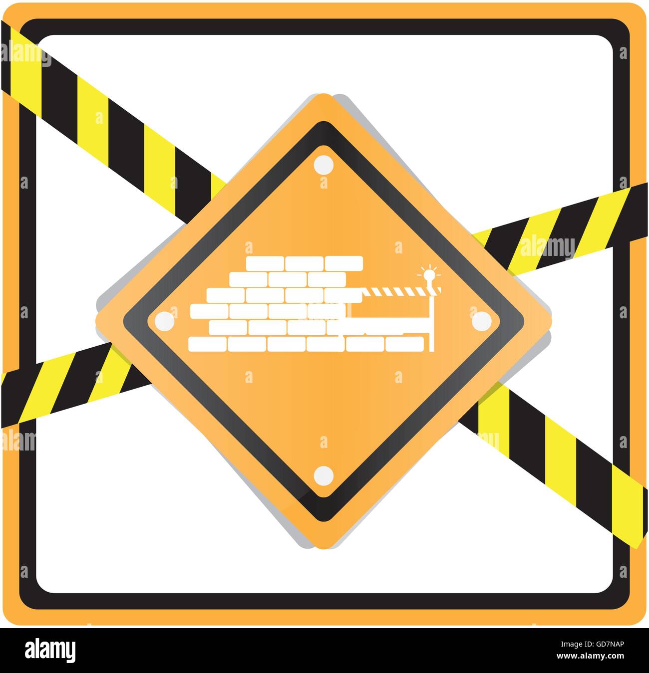 Border wall construction Stock Vector Images - Alamy