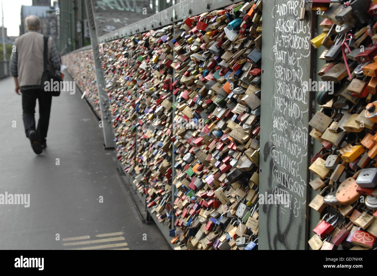 Love locks on Hohenzollen bridge, Cologne, Germany Stock Photo - Alamy