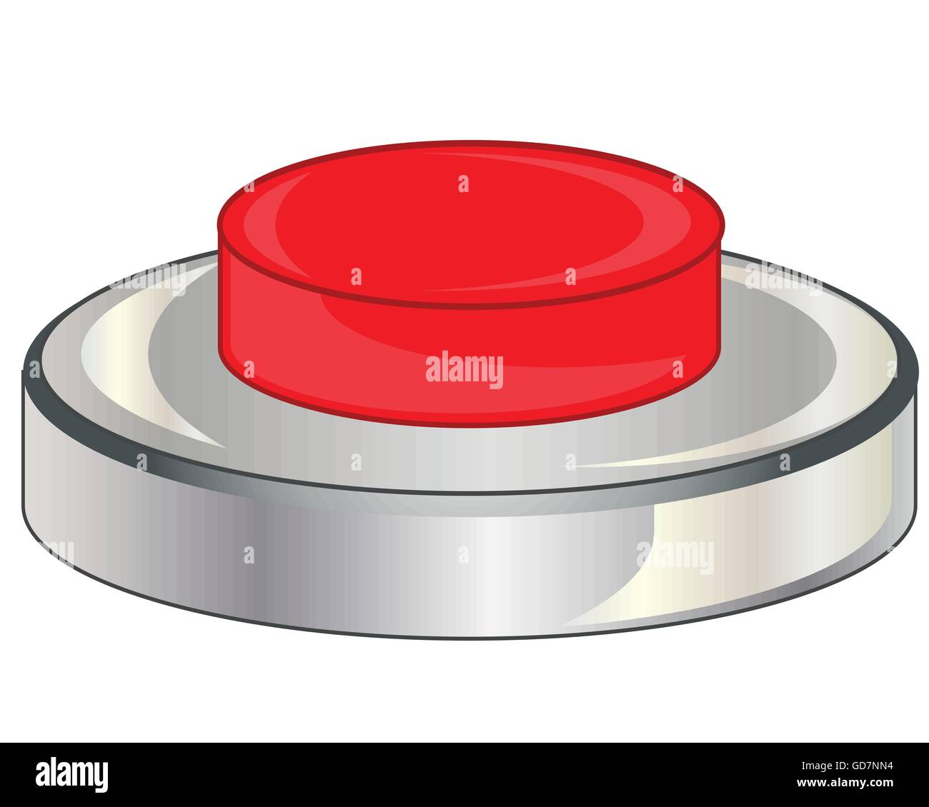Vector illustration of the red button on white background is insulated ...
