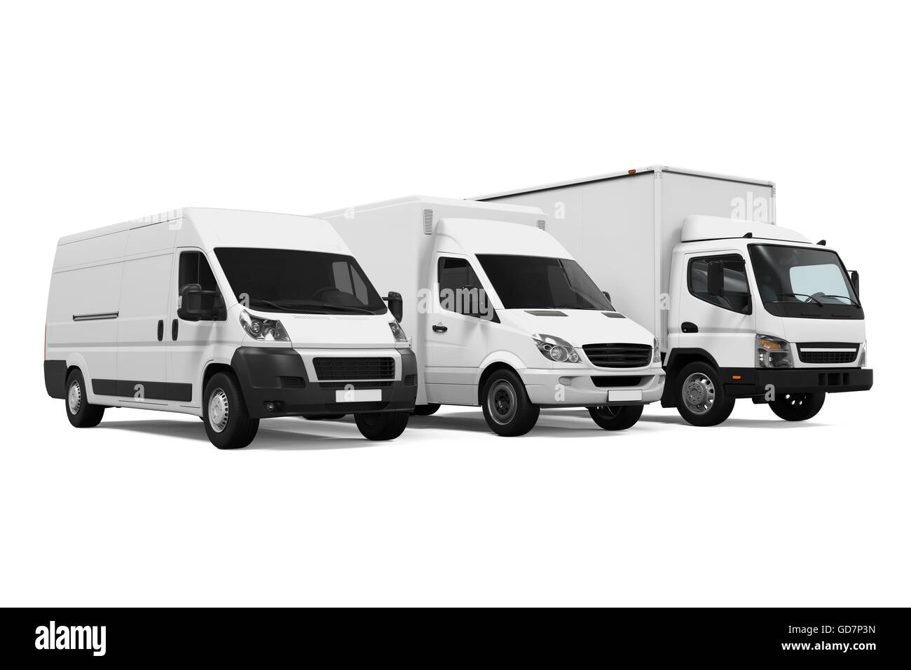 White Delivery Vans Stock Photo - Alamy