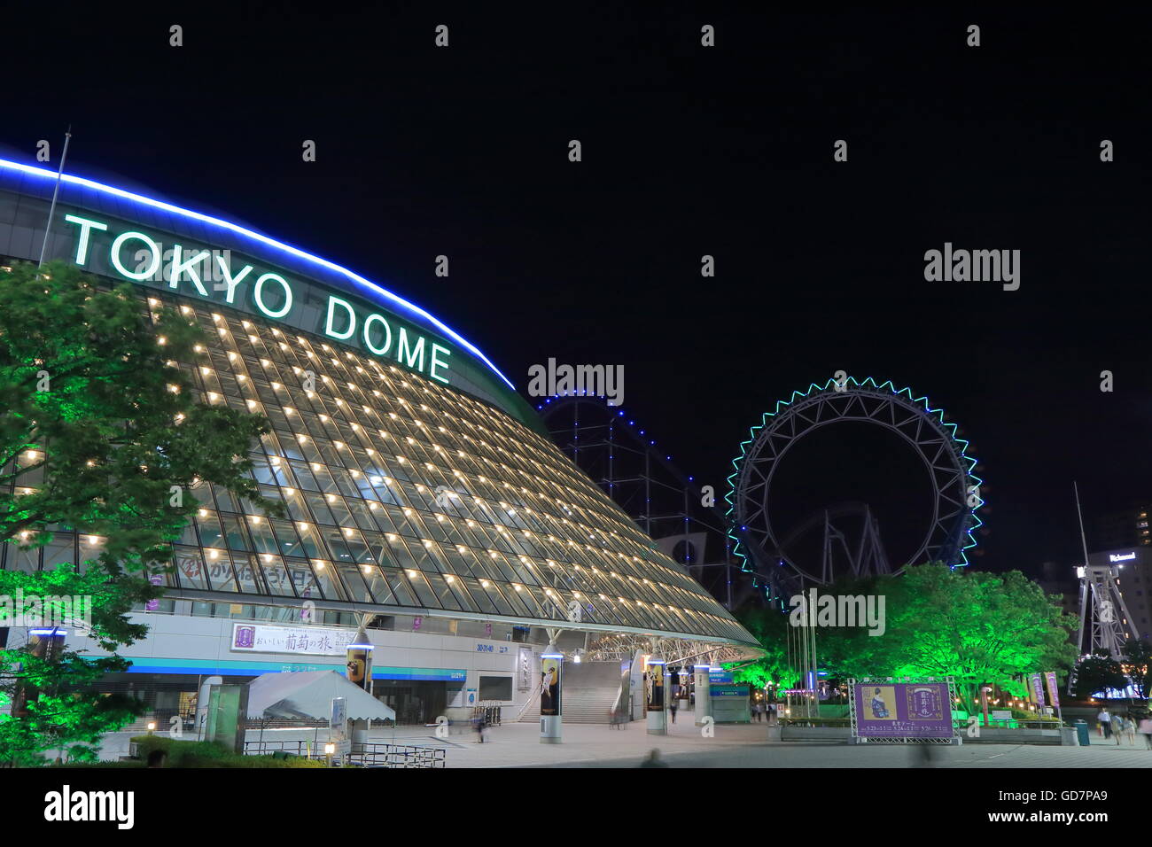 Tokyo Dorm baseball stadium night view in Tokyo Japan Stock Photo - Alamy