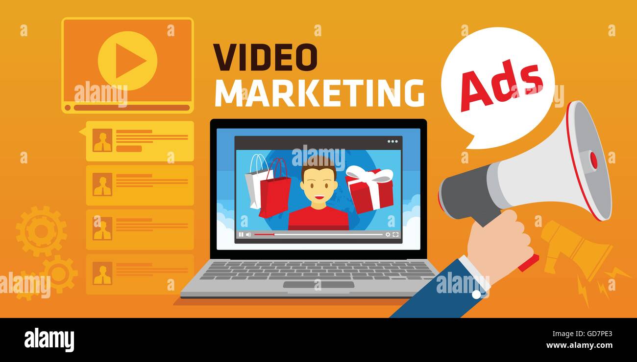 viral video marketing youtube advertising webinar Stock Vector Image ...