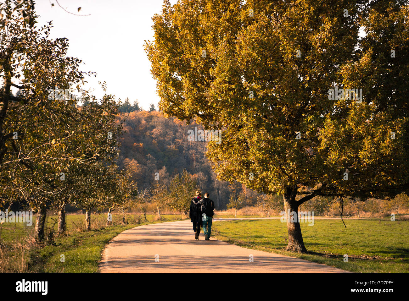 Love Couple in Autumn Stock Photo - Alamy