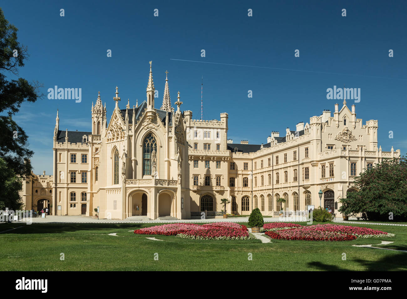 Lednice Chateau on summer day, Czech Republic, Europe Stock Photo - Alamy