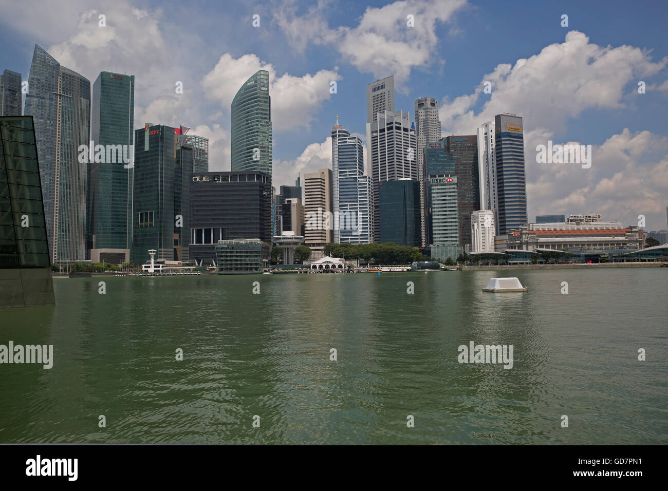 View of the Financial District high rise buildings in Singapore as seen ...