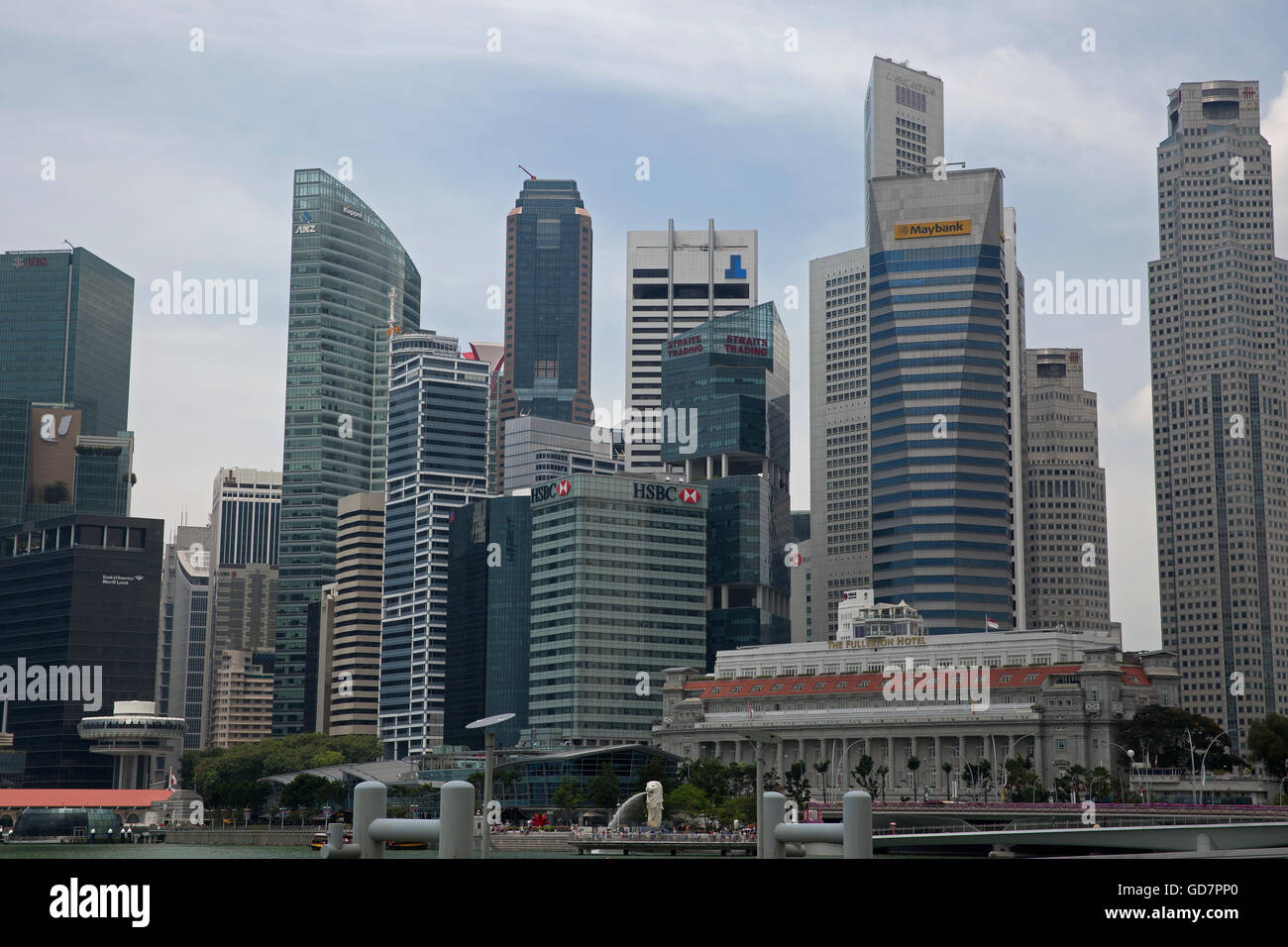 View of the Financial District high rise buildings in Singapore as seen ...