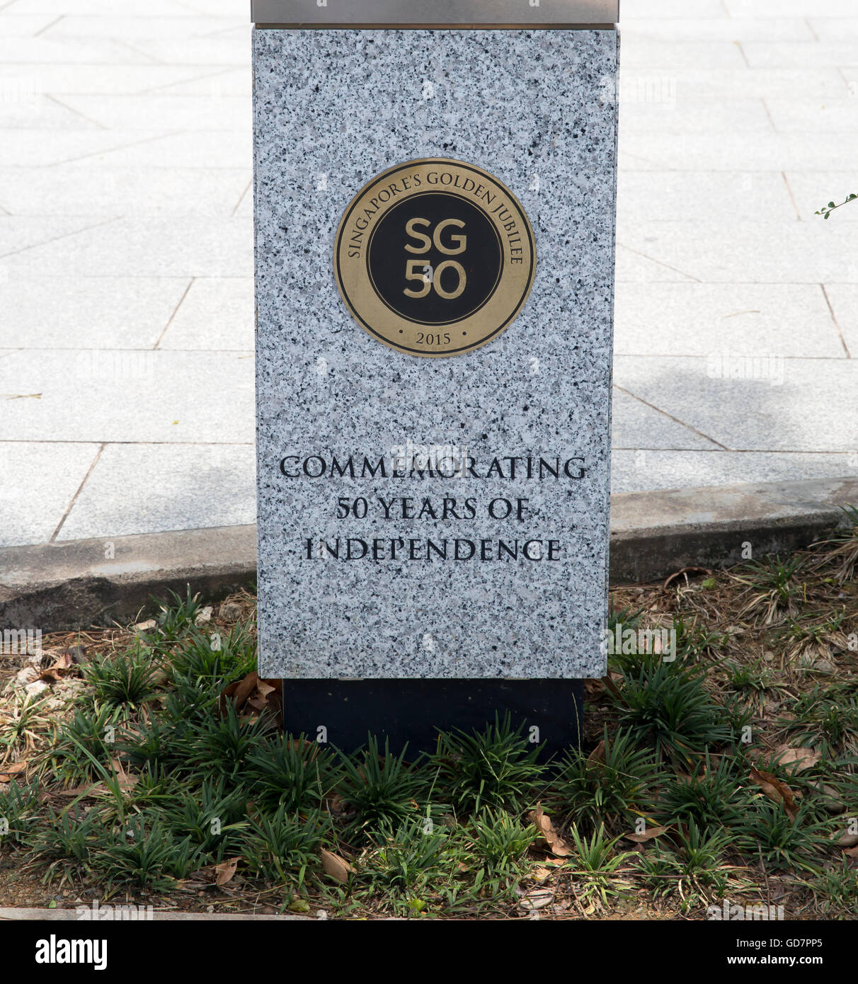 Marble memorial stone commemorating 50 years of Independence in ...