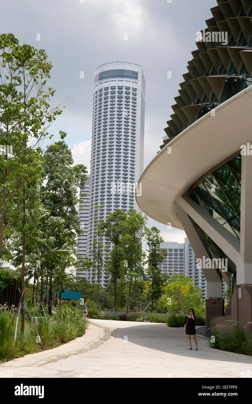 View of the Financial District high rise buildings in Singapore as seen ...