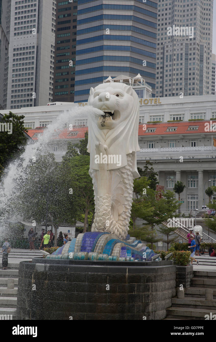 The Merlion (Malay: Singa-Laut) is an icon of Singapore depicted as a ...