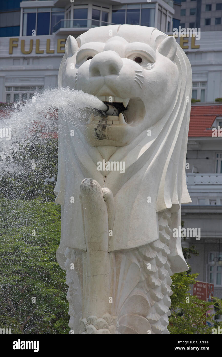 The Merlion (Malay: Singa-Laut) is an icon of Singapore depicted as a ...