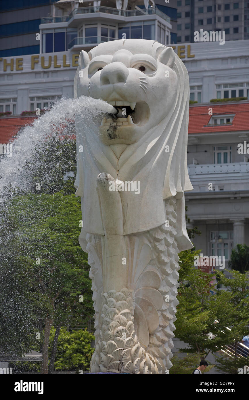 The Merlion (Malay: Singa-Laut) is an icon of Singapore depicted as a ...