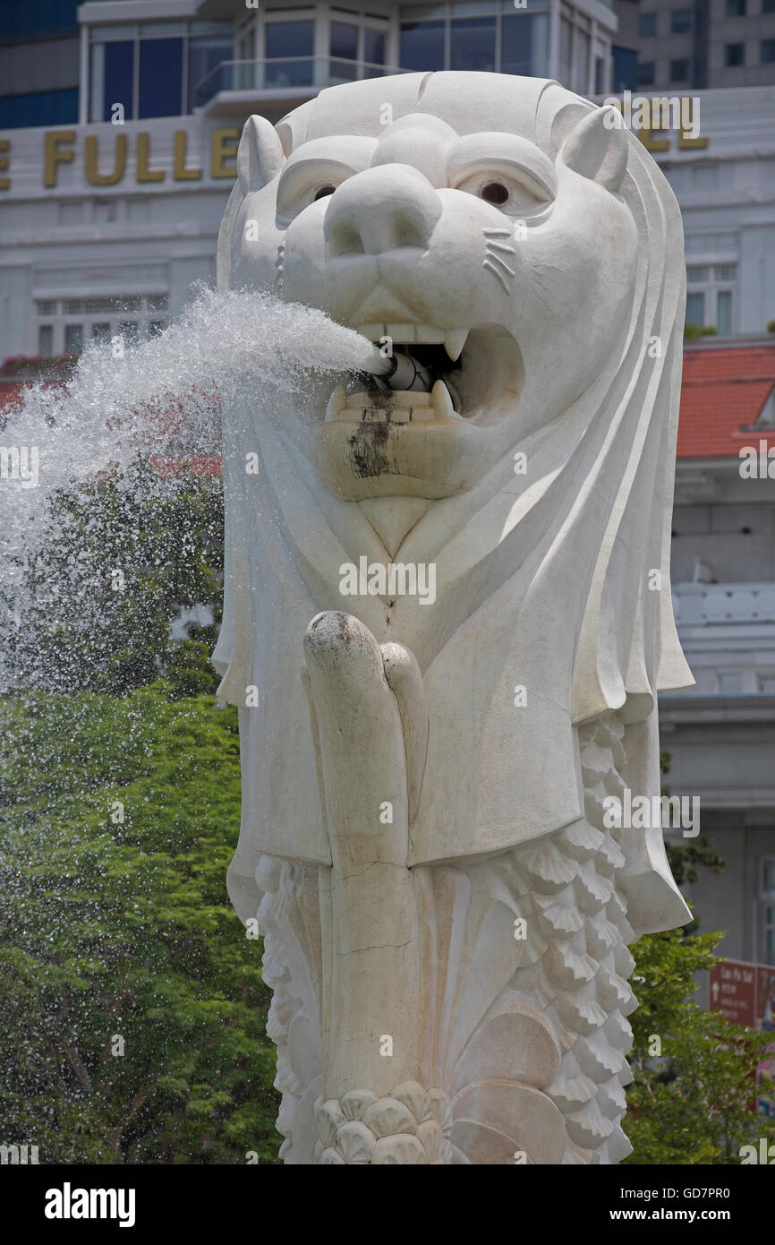 The Merlion (Malay: Singa-Laut) is an icon of Singapore depicted as a ...