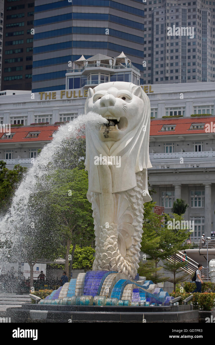 The Merlion (Malay: Singa-Laut) is an icon of Singapore depicted as a ...