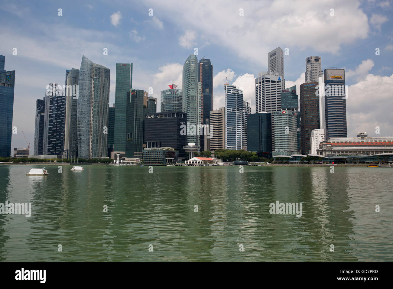 View of the Financial District high rise buildings in Singapore as seen ...