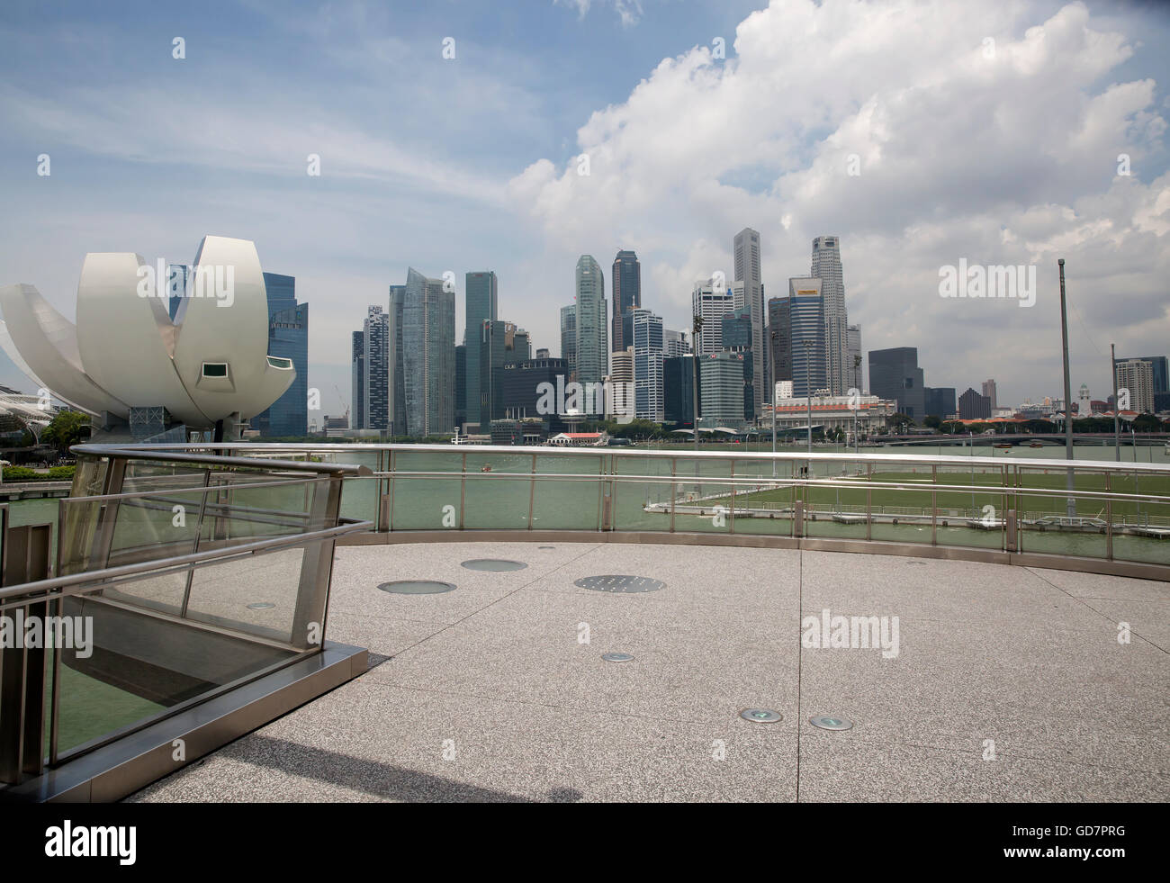 View of the Financial District high rise buildings in Singapore as seen ...