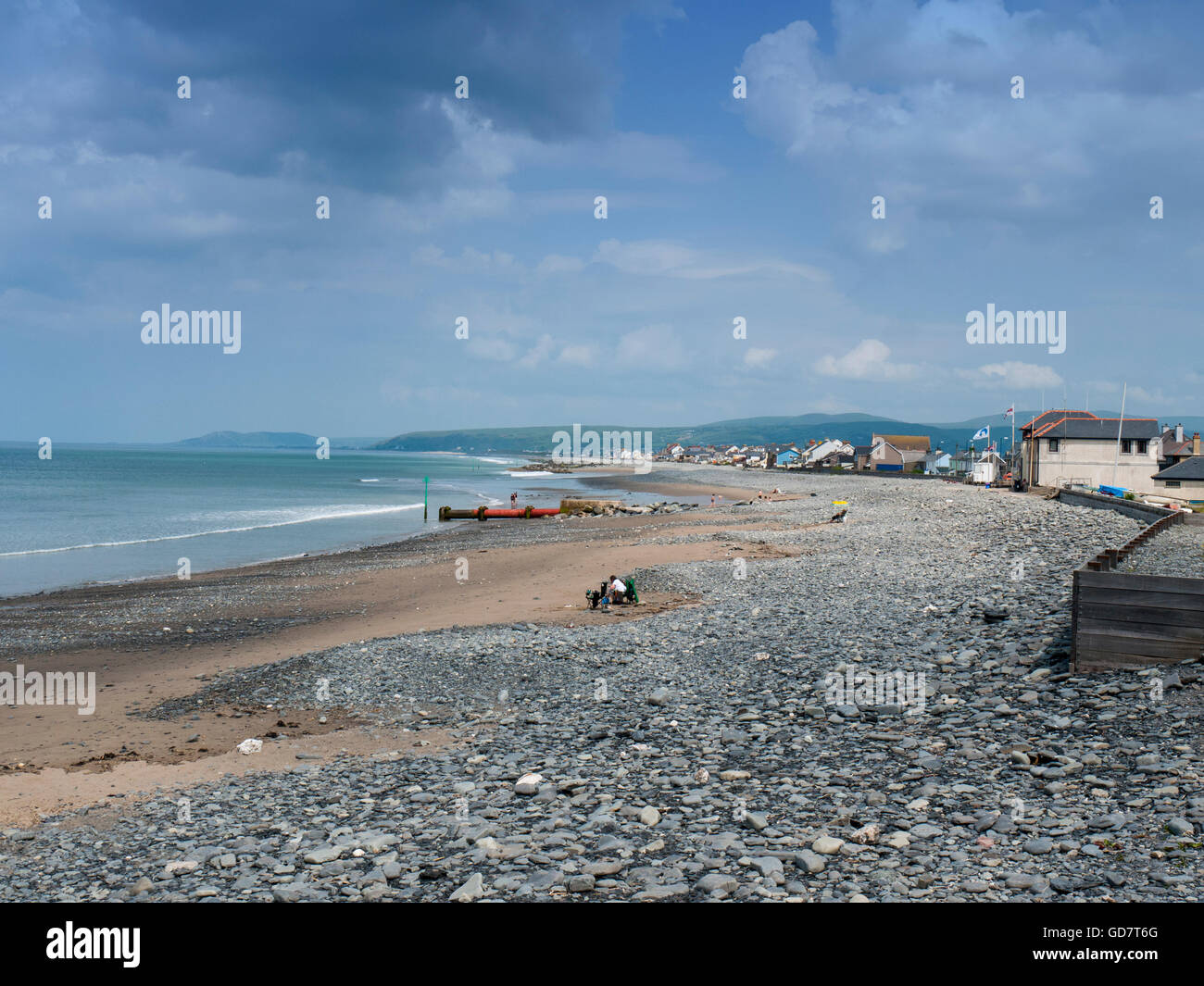 The beach in Borth Cerdigion Wales UK Stock Photo - Alamy