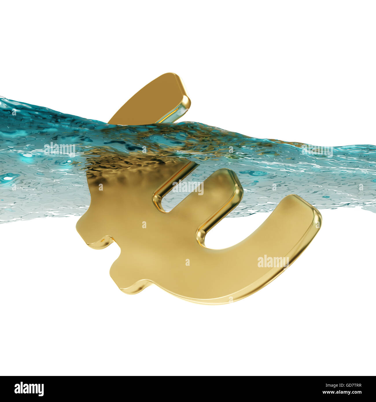 European Currency Euro Symbol Split Level Open Water 3d Illustration ...