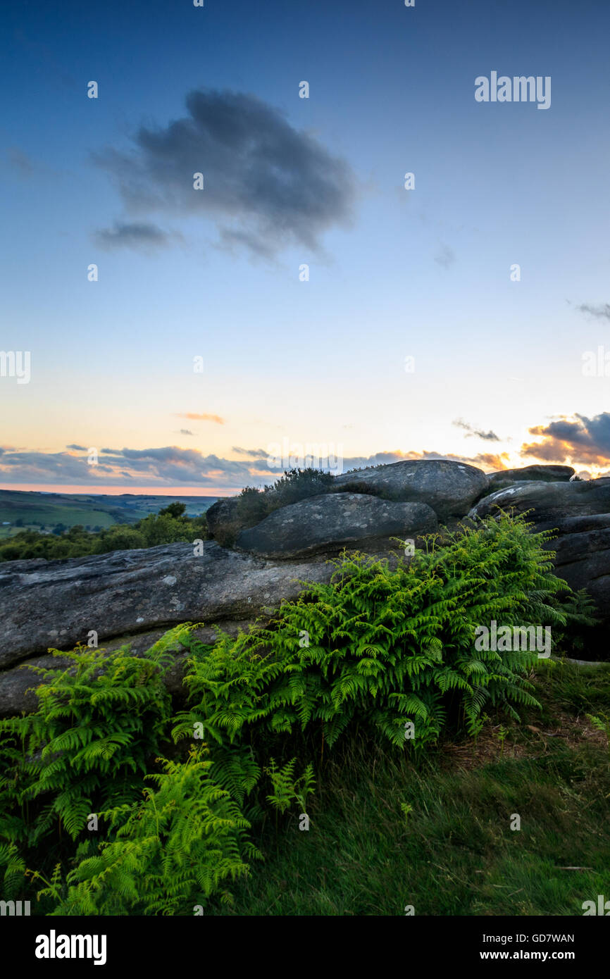 A beautiful sunset view in the Peak District Stock Photo - Alamy
