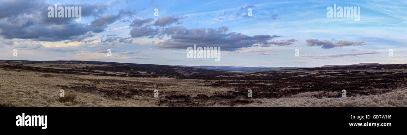 Panoramic View of the moors in West Yorkshire Stock Photo - Alamy