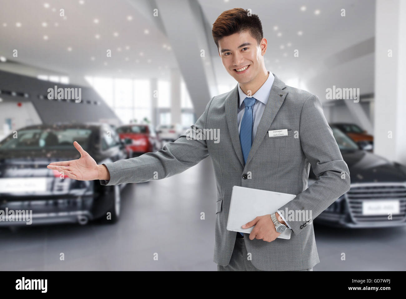 Receptionist in car dealership hi-res stock photography and images - Alamy