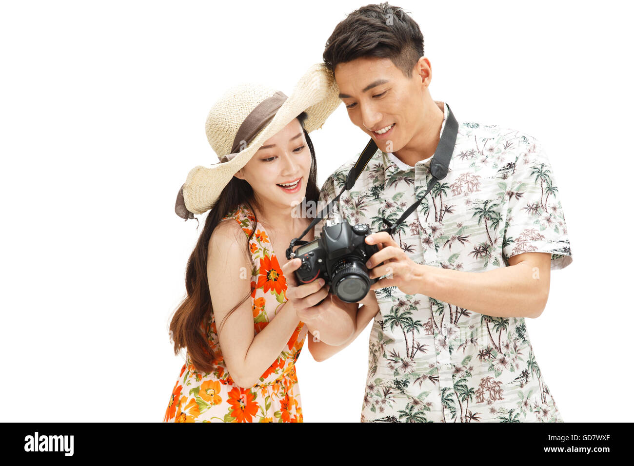 Young lovers look at the camera Stock Photo - Alamy