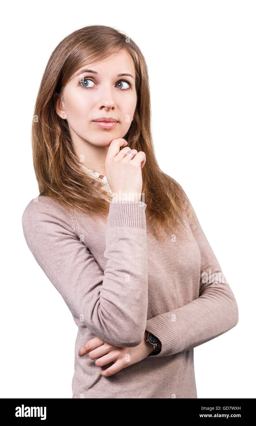 Business girl thinking hi-res stock photography and images - Alamy