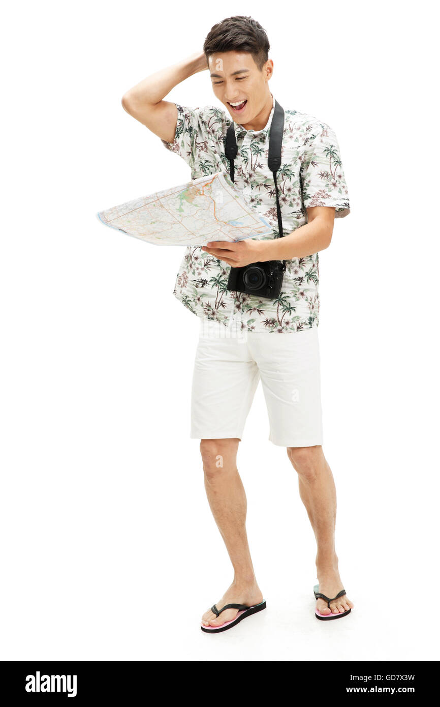 Men look at map Cut Out Stock Images & Pictures - Alamy