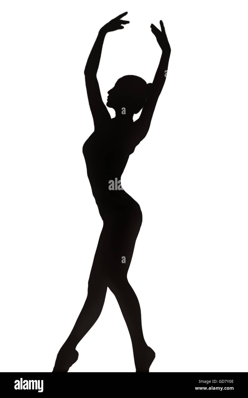 The silhouette of a female athlete Stock Photo - Alamy