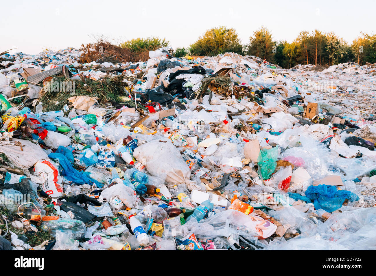 Pile Of Domestic Garbage Background. Large Heap Of Garbage Stock Photo ...