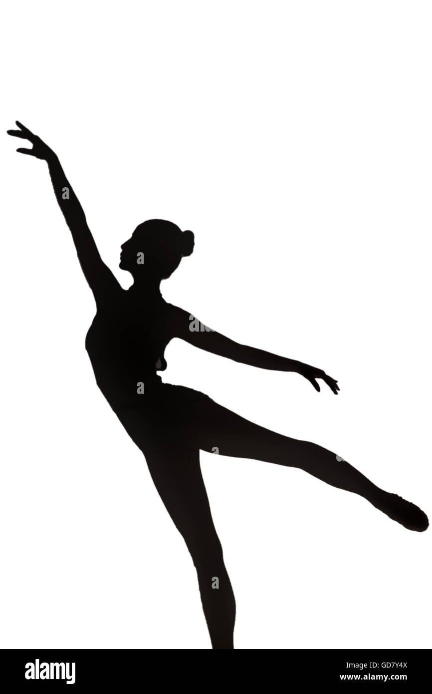 The silhouette of a female athlete Stock Photo - Alamy