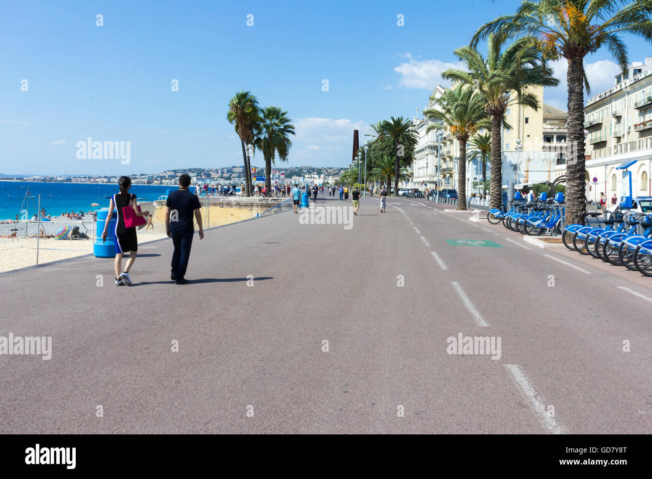 People walking on the promenade in Nice, Cote D'Azur, France Stock ...