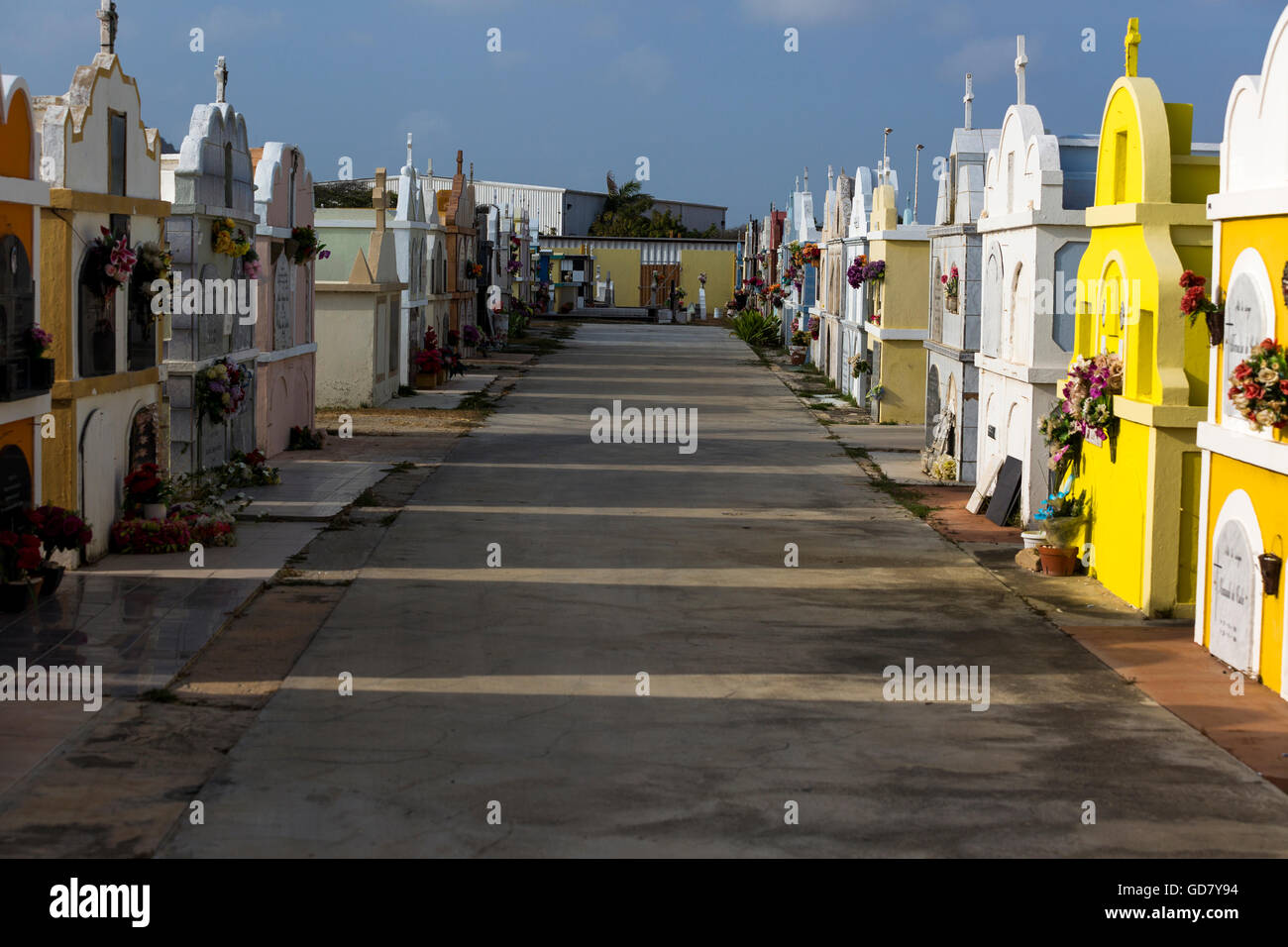 Santa Anna Catholic graveyard in the island's interior, Aruba Stock ...