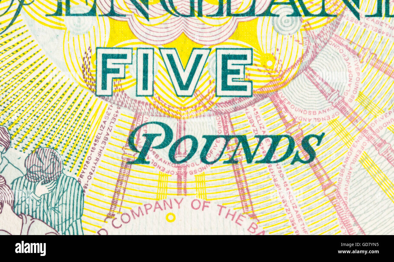 Pound currency background, close-up - 5 Pounds Stock Photo - Alamy