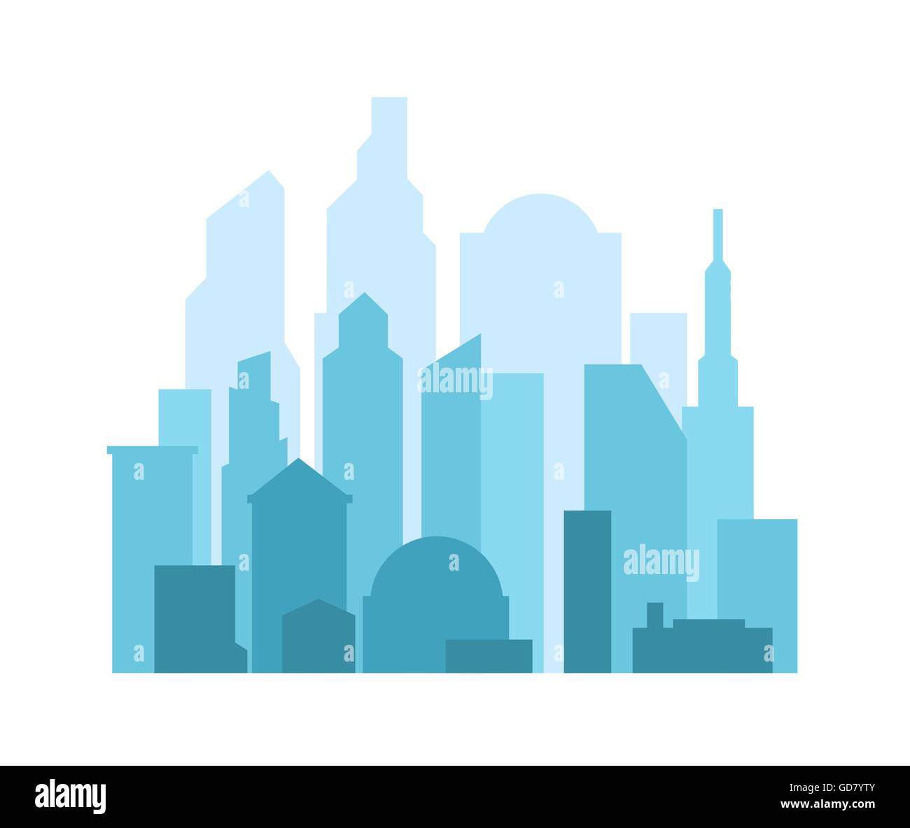 Vector cityscape background with aerial perspective Stock Vector Image ...