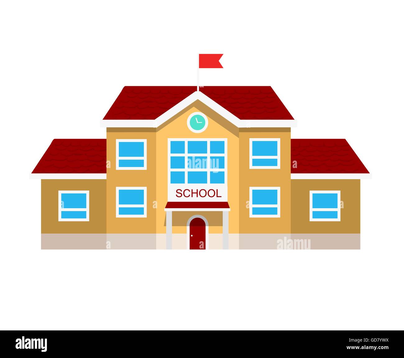 Vector flat illustration of school building Stock Vector Image & Art ...