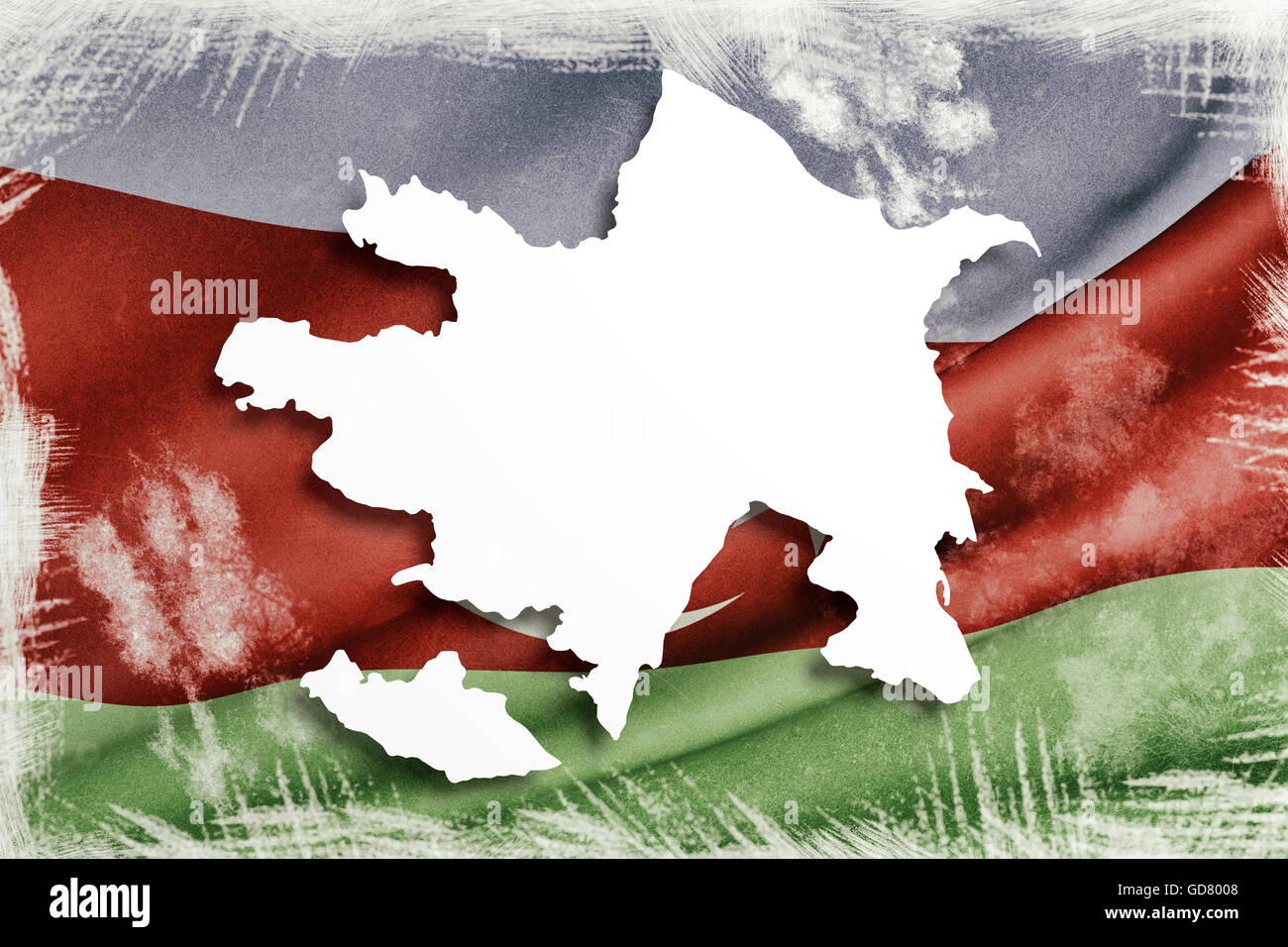 Azerbaijan map with flag hi-res stock photography and images - Alamy