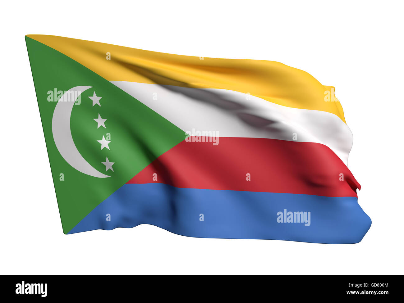 3d rendering of Union of the Comoros flag waving Stock Photo - Alamy