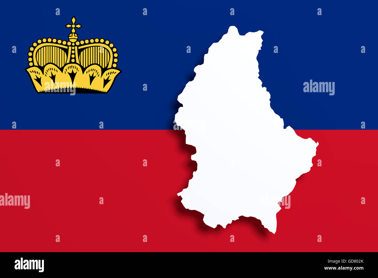 Liechtenstein flag map europe hi-res stock photography and images - Alamy