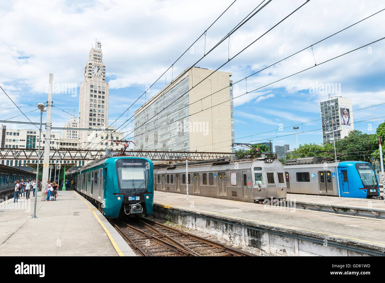 RIO DE JANEIRO - MARCH 4, 2016: SuperVia trains at Central do Brasil ...
