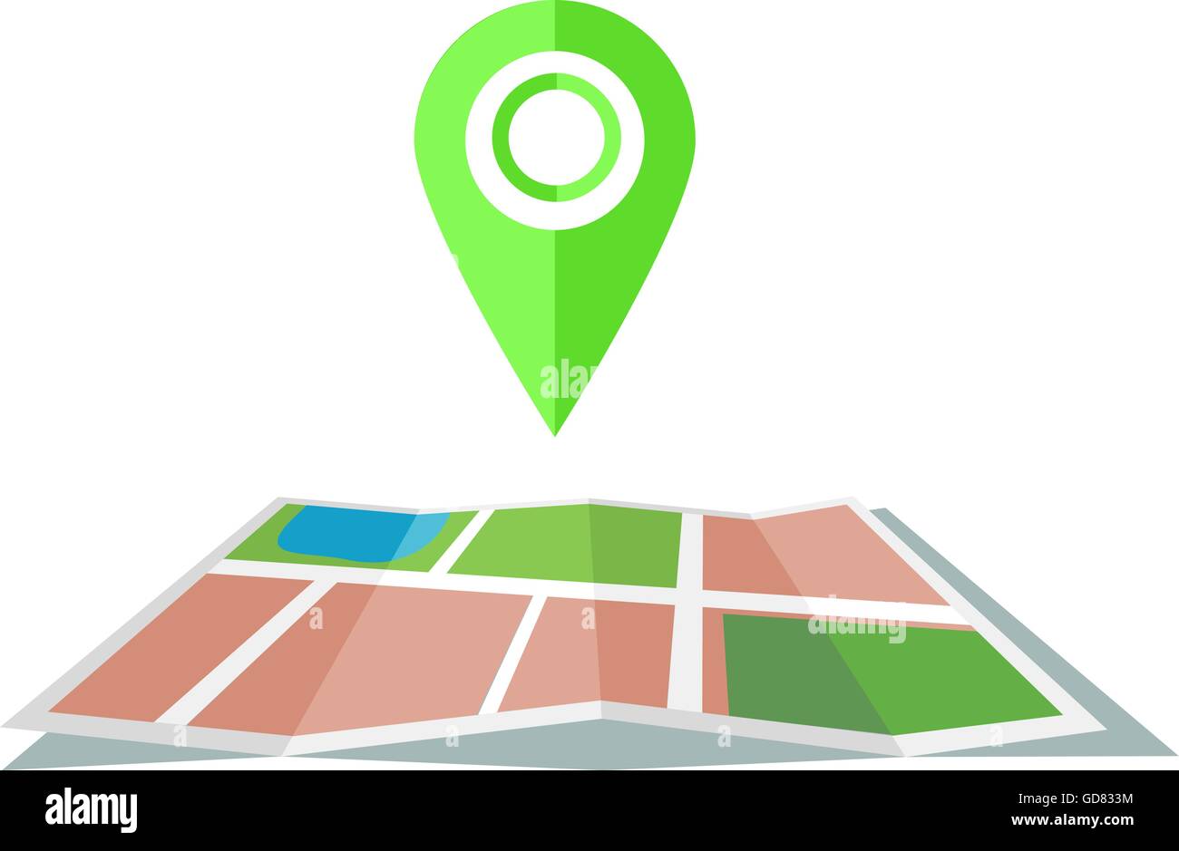 Green marker with flat map Stock Vector Image & Art - Alamy