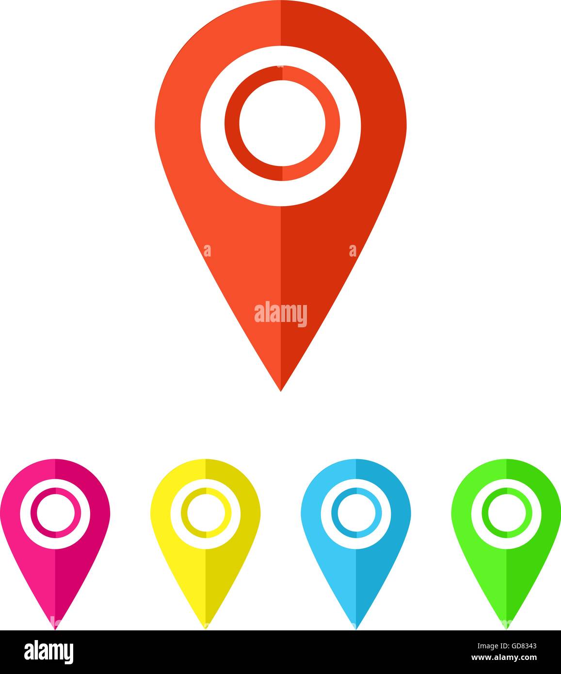 Set of map markers Stock Vector Image & Art - Alamy