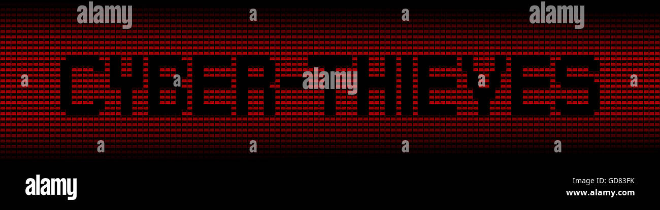 Cyber Thieves text on red laptops background illustration Stock Photo ...