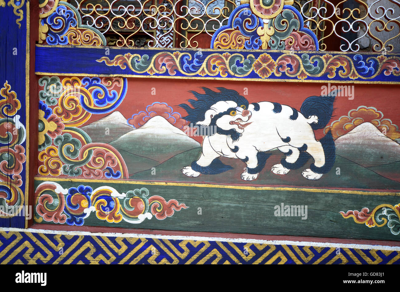 Traditional Bhutanese Wall Painting Stock Photo - Alamy