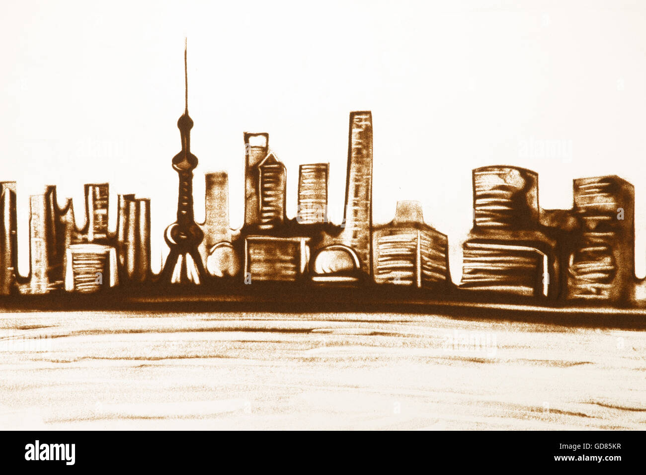 Sand painting creative Stock Photo - Alamy