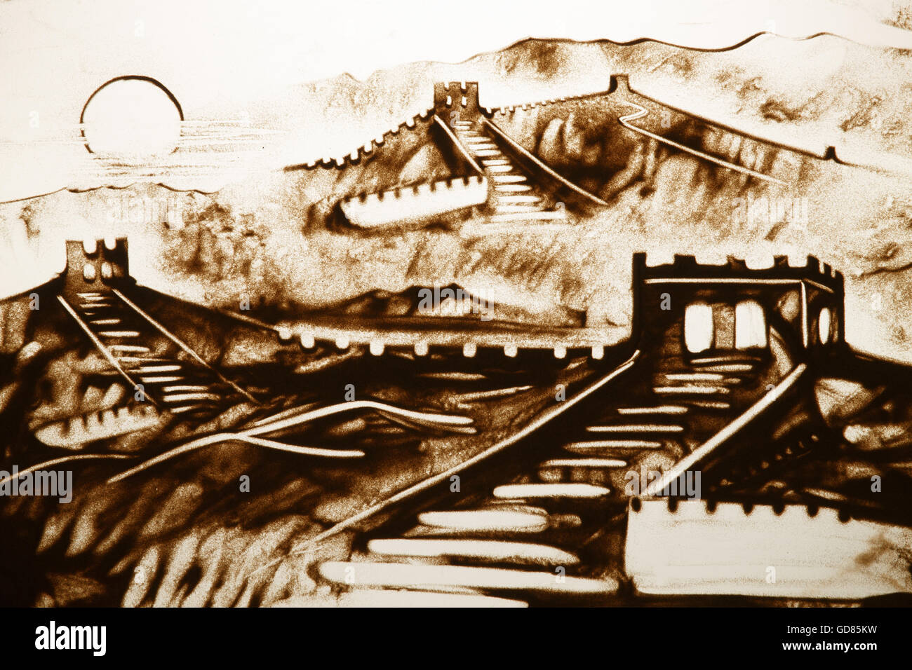 Sand painting creative Stock Photo - Alamy