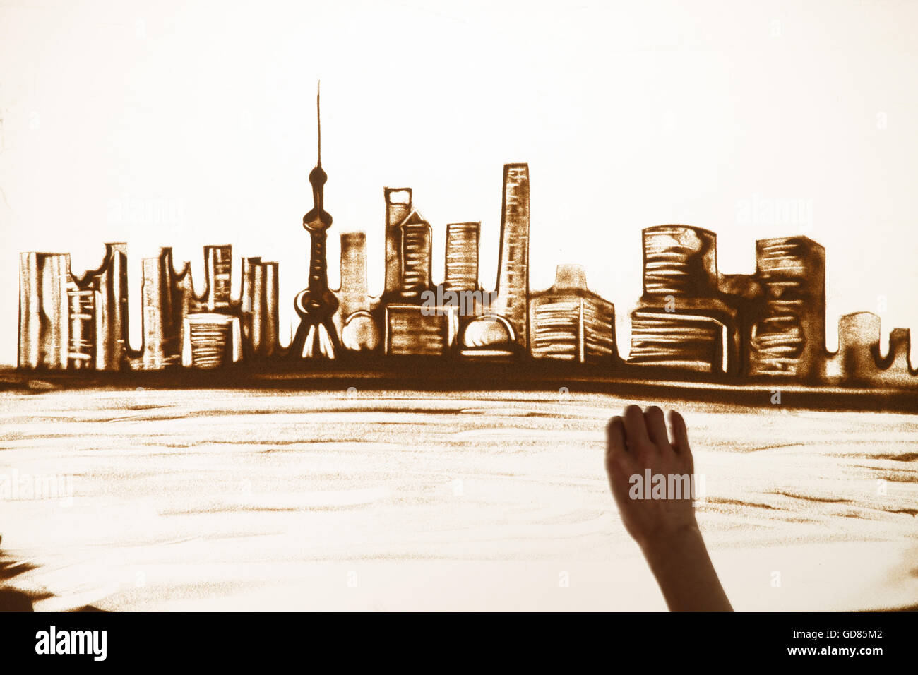 Sand painting creative Stock Photo - Alamy